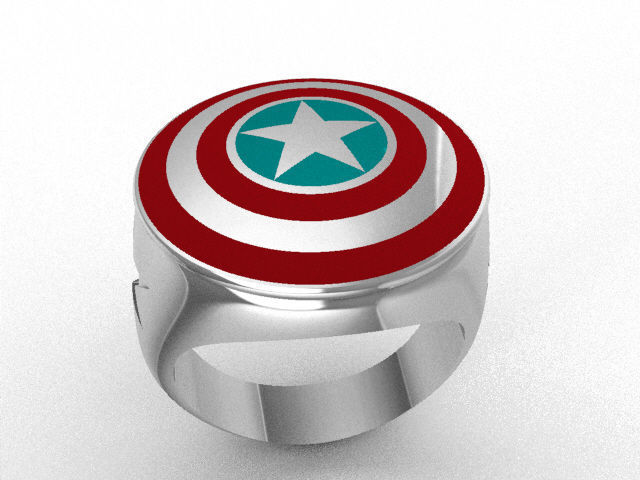 Captain America shield ring 3D model 3D printable | CGTrader