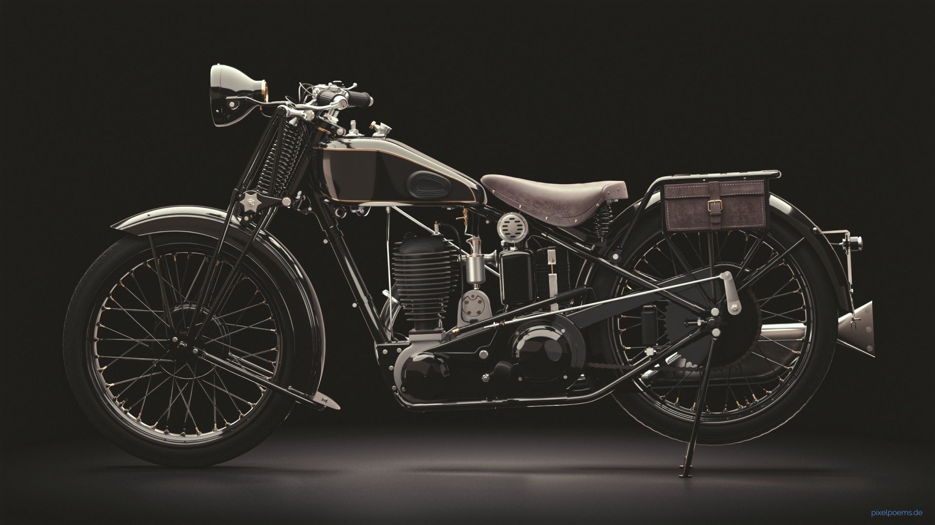 Vintage motorcycle cafe racer Ariel 550 SV 1928 3D model rigged | CGTrader