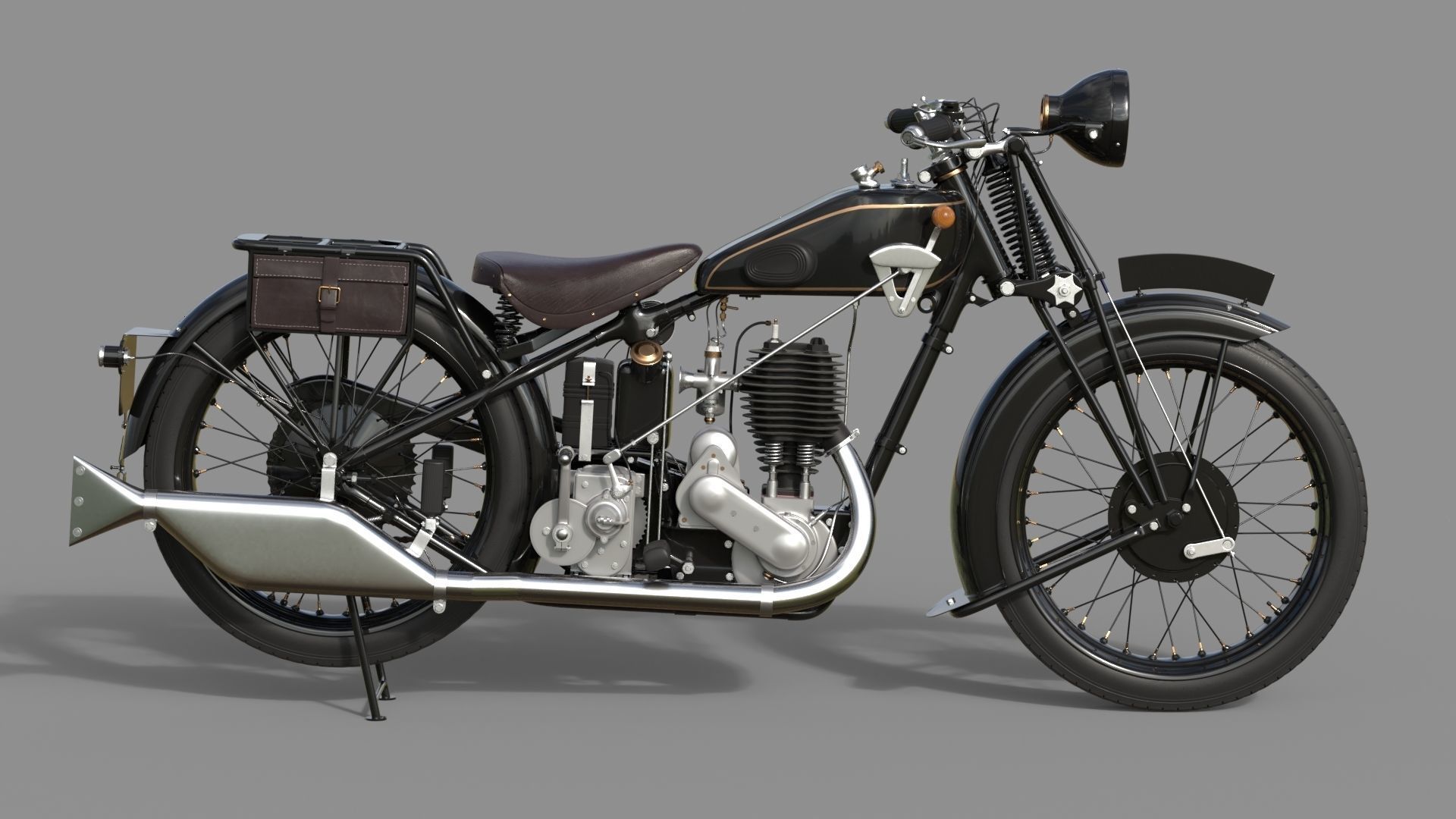 Vintage motorcycle cafe racer Ariel 550 SV 1928 3D model rigged | CGTrader