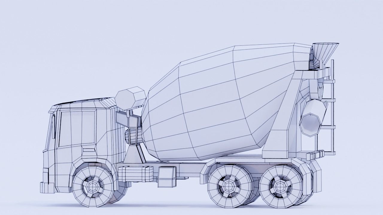 3D model Low Poly Cement Truck VR / AR / low-poly | CGTrader