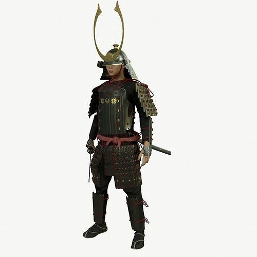 Samurai in armor 3D model animated rigged | CGTrader