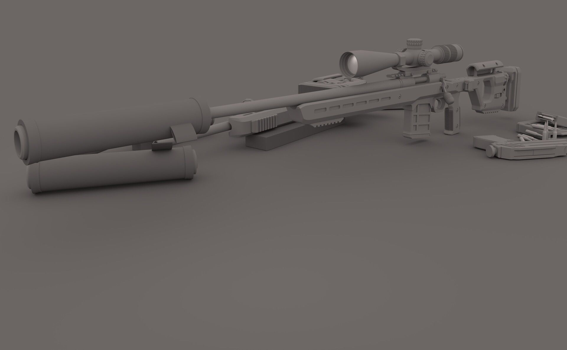 sniper 3d model rifle and accessories 3D model | CGTrader