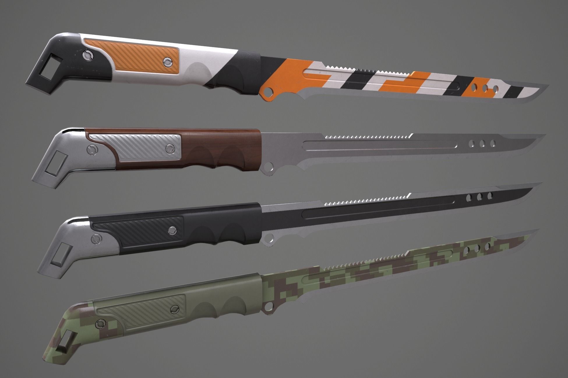 3D model Combat Machete VR / AR / low-poly | CGTrader
