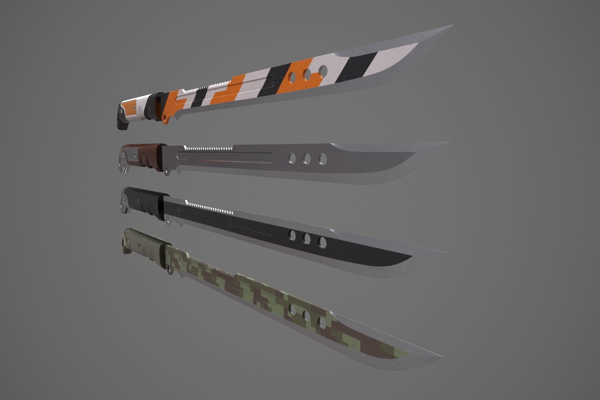 3D model Combat Machete VR / AR / low-poly | CGTrader