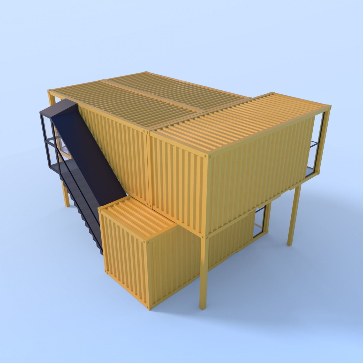 Container house free 3D model | CGTrader