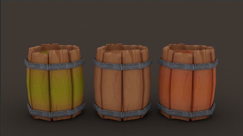 3D model PolyPack RPG Barrels VR / AR / low-poly | CGTrader