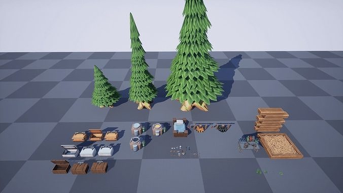 3D model Stylized Survival Asset Pack VR / AR / low-poly | CGTrader