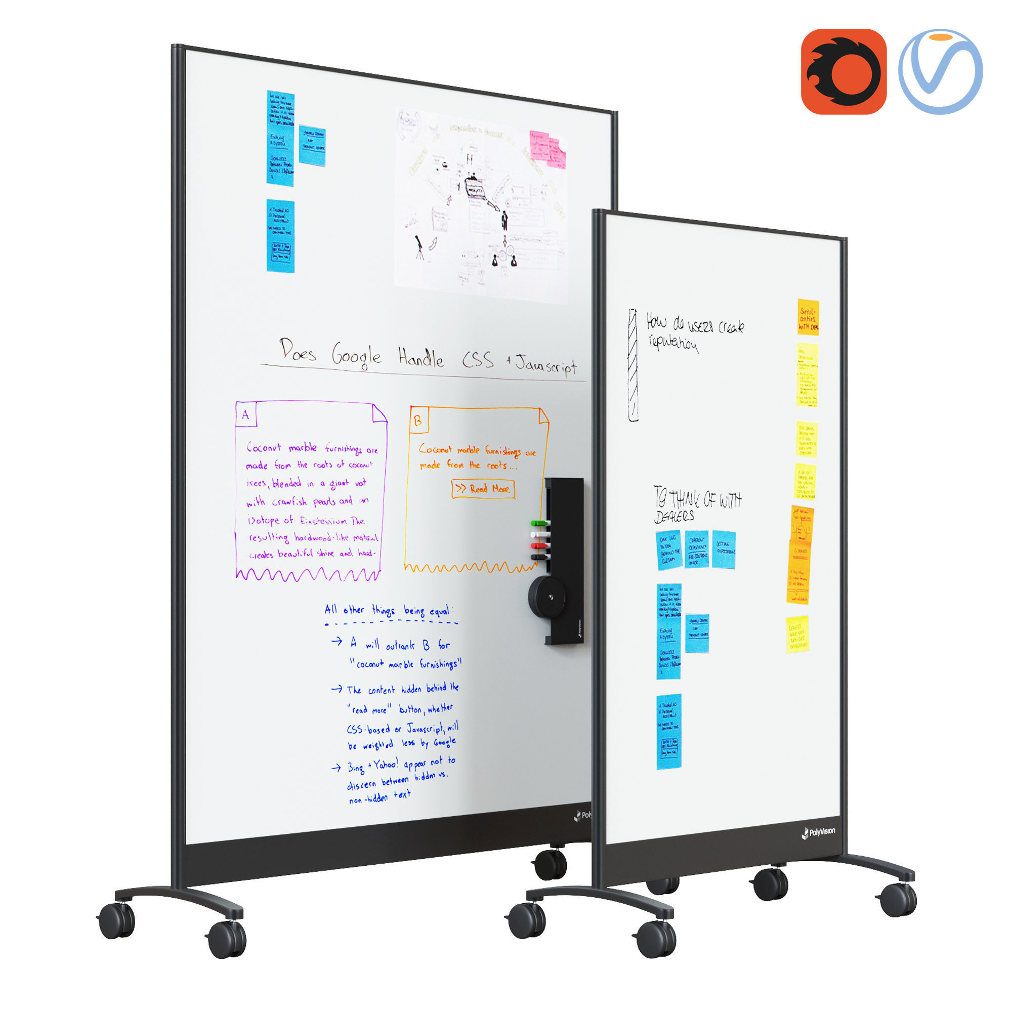 PolyVision - WhiteBoard Mobile 3D model | CGTrader