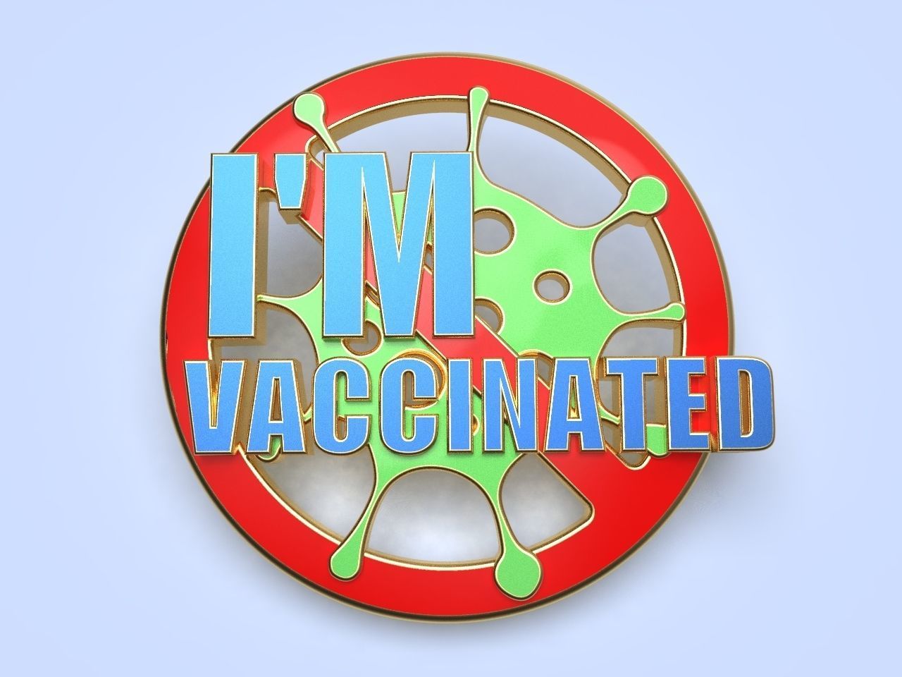 pin badge of a person vaccinated against coronavirus 3D model 3D ...