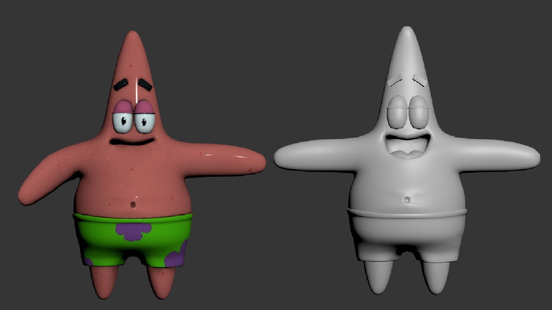 3D model Patrick star PBR low-poly game-ready VR / AR / low-poly | CGTrader