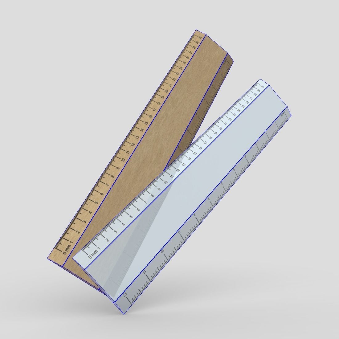 3D model Ruler two rulers VR / AR / low-poly | CGTrader