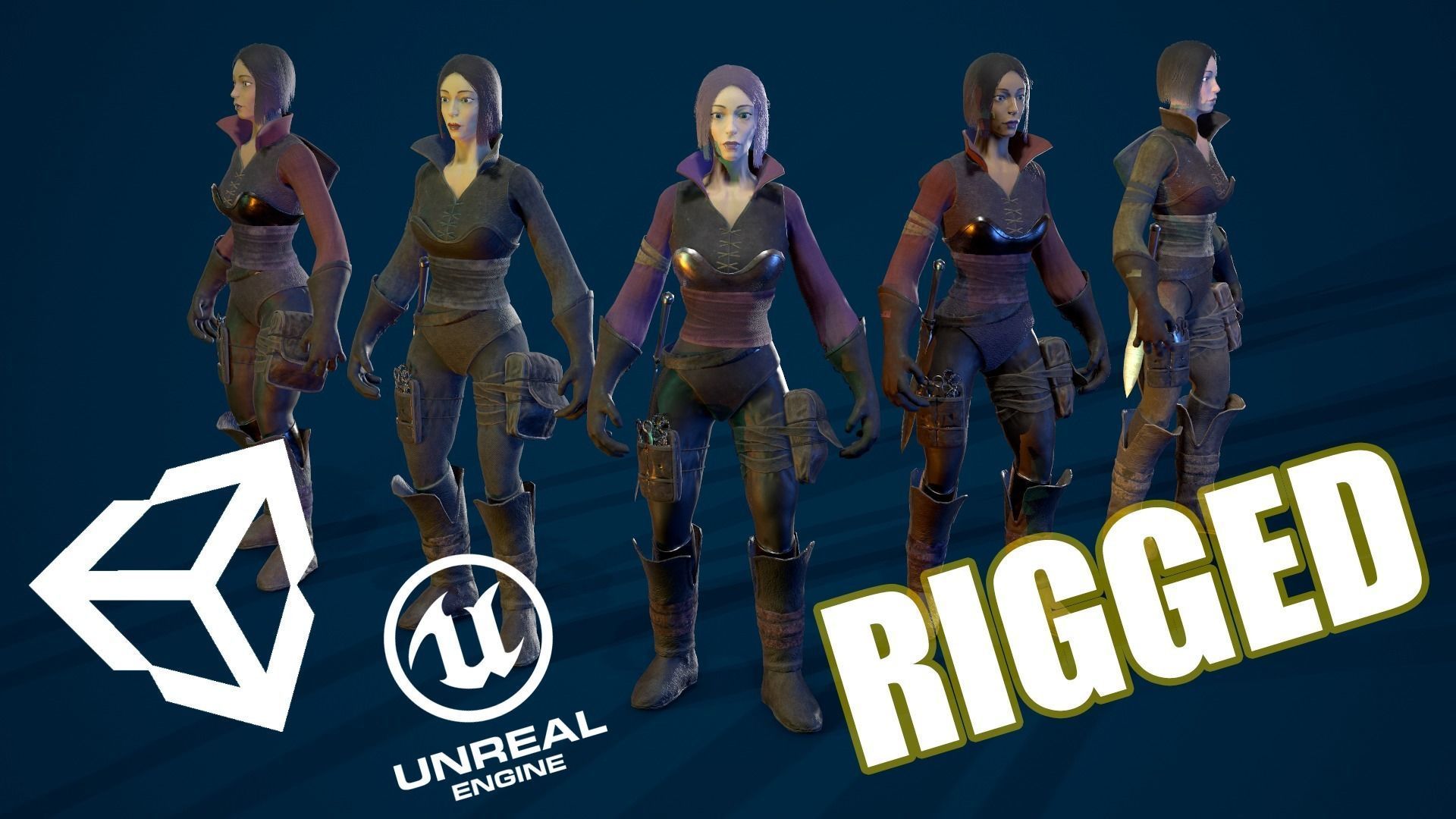 3D model Female Robber VR / AR / low-poly rigged animated | CGTrader