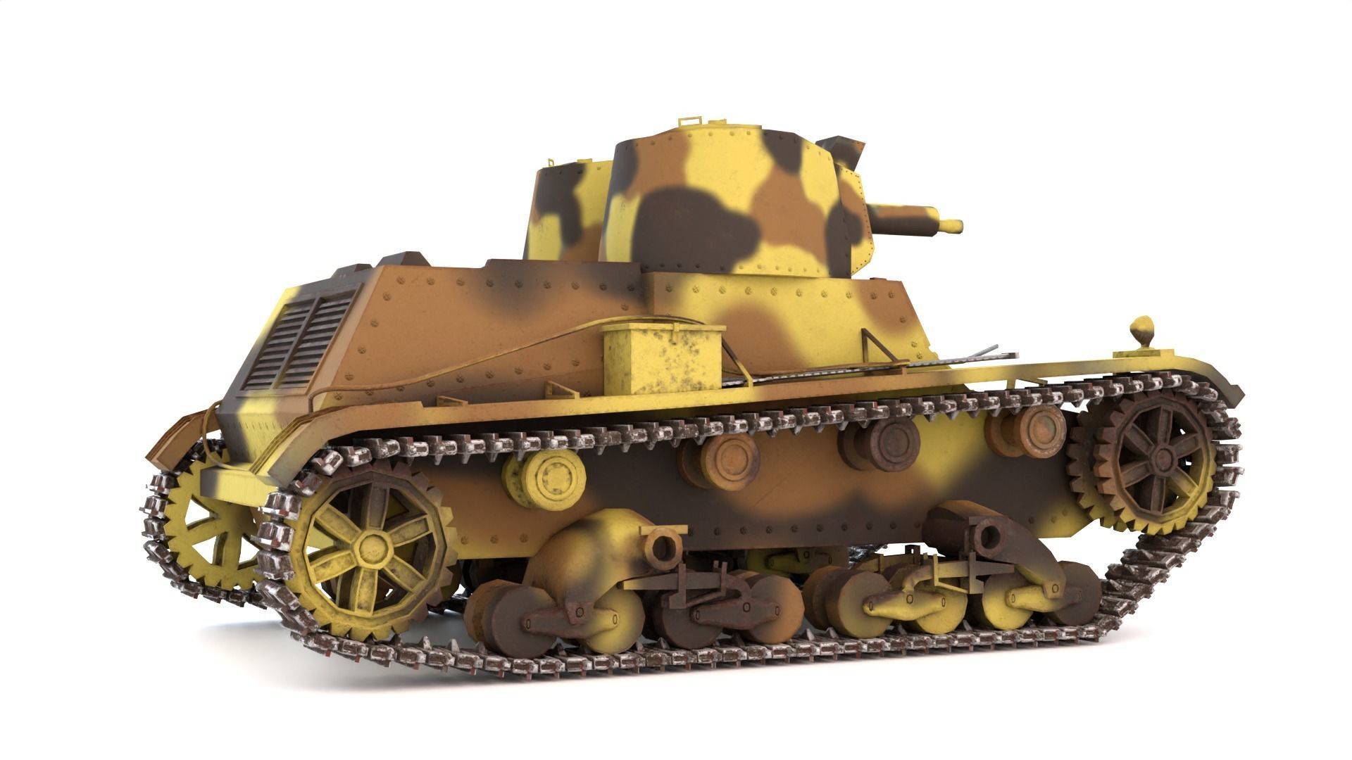 3D model English Vickers 7TP tank PBR Game Ready VR AR low-poly 3d ...
