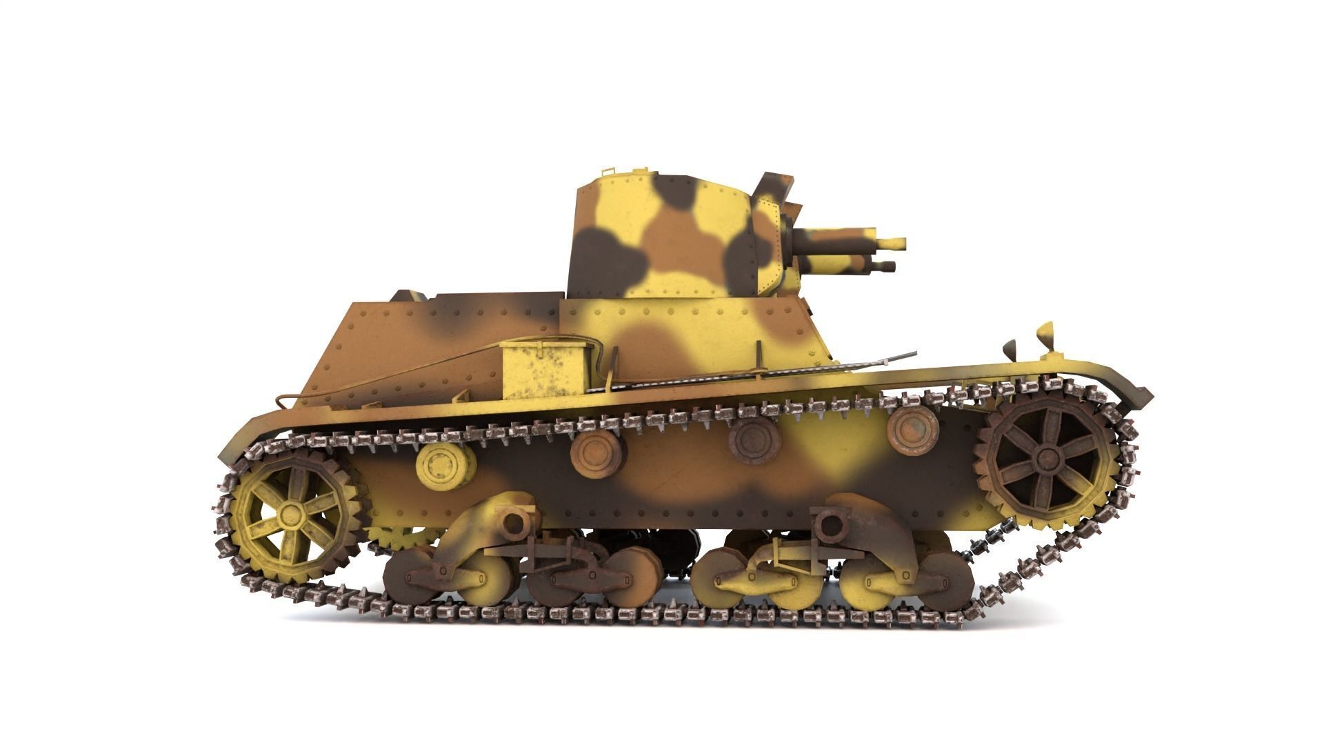 3D model English Vickers 7TP tank PBR Game Ready VR AR low-poly 3d ...