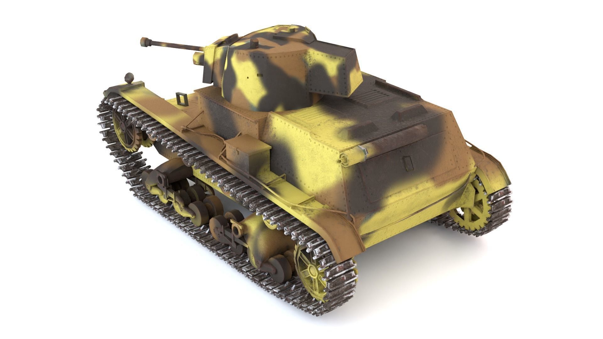 3D model English Vickers 7TP tank PBR Game Ready VR AR low-poly 3d ...