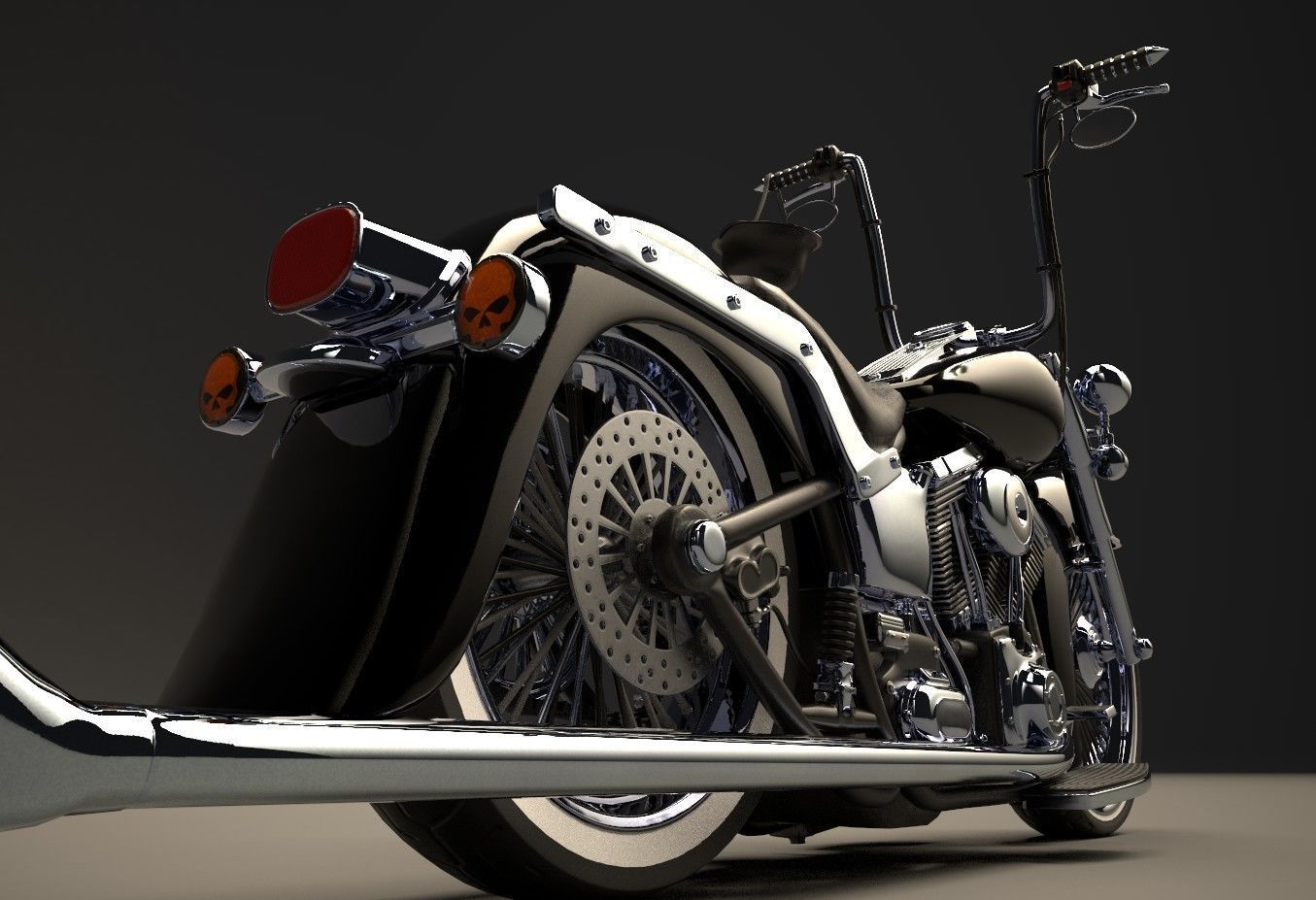3D model Custom Motorcycle Lowrider Style VR / AR / low-poly | CGTrader
