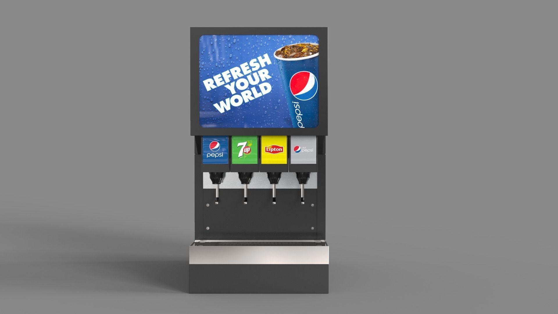Automatic Beverage Vending Machine - Counter Soda Fountain 3D model ...