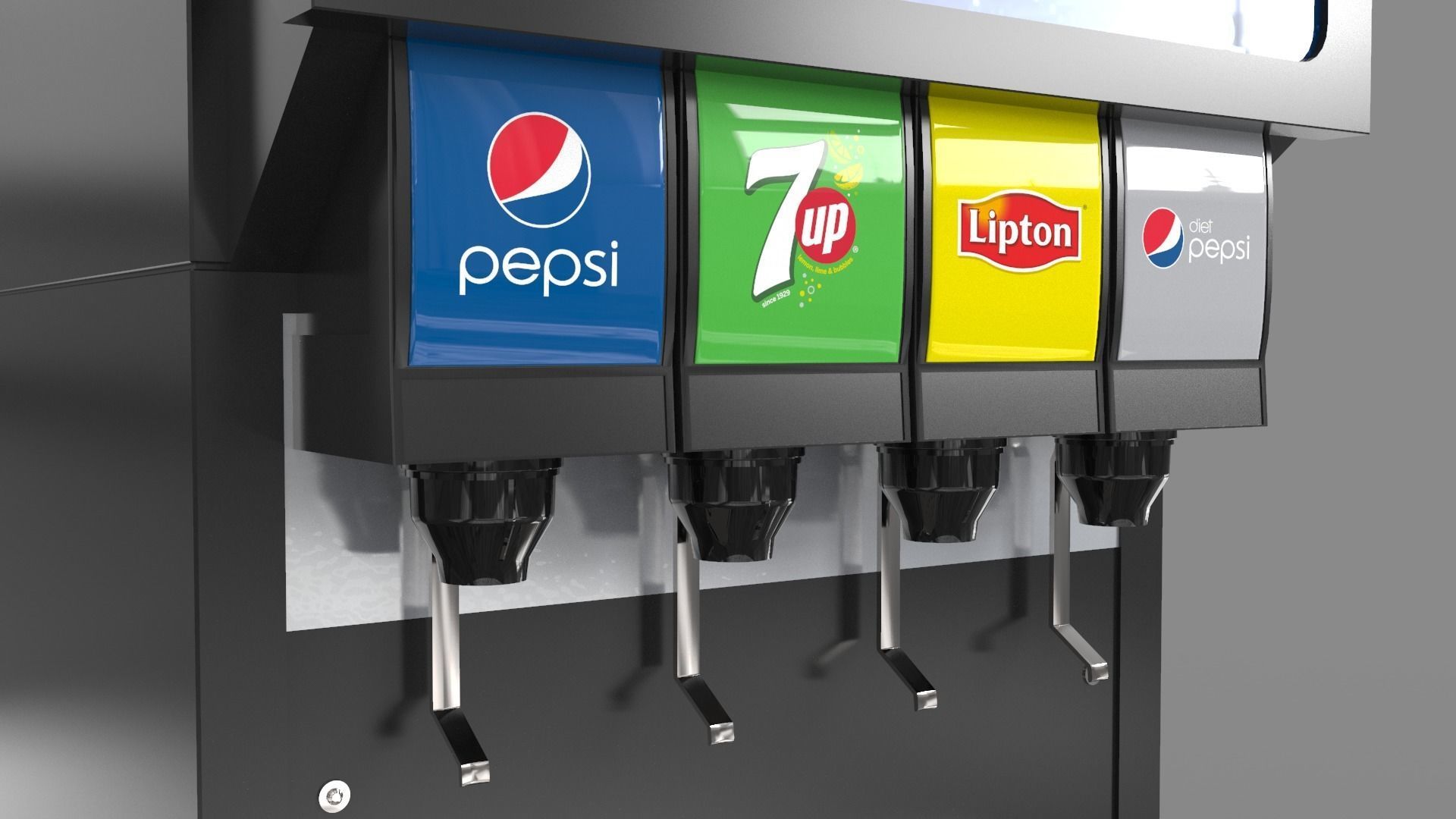 Automatic Beverage Vending Machine - Counter Soda Fountain 3D model ...