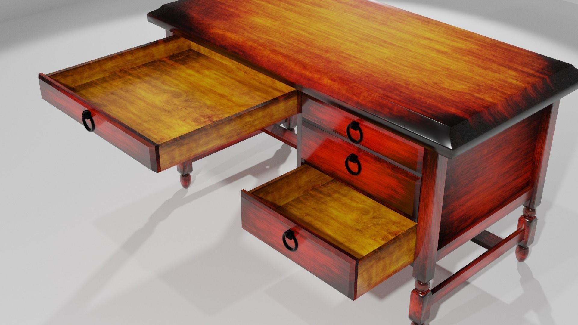 American Vintage Desk free 3D model | CGTrader