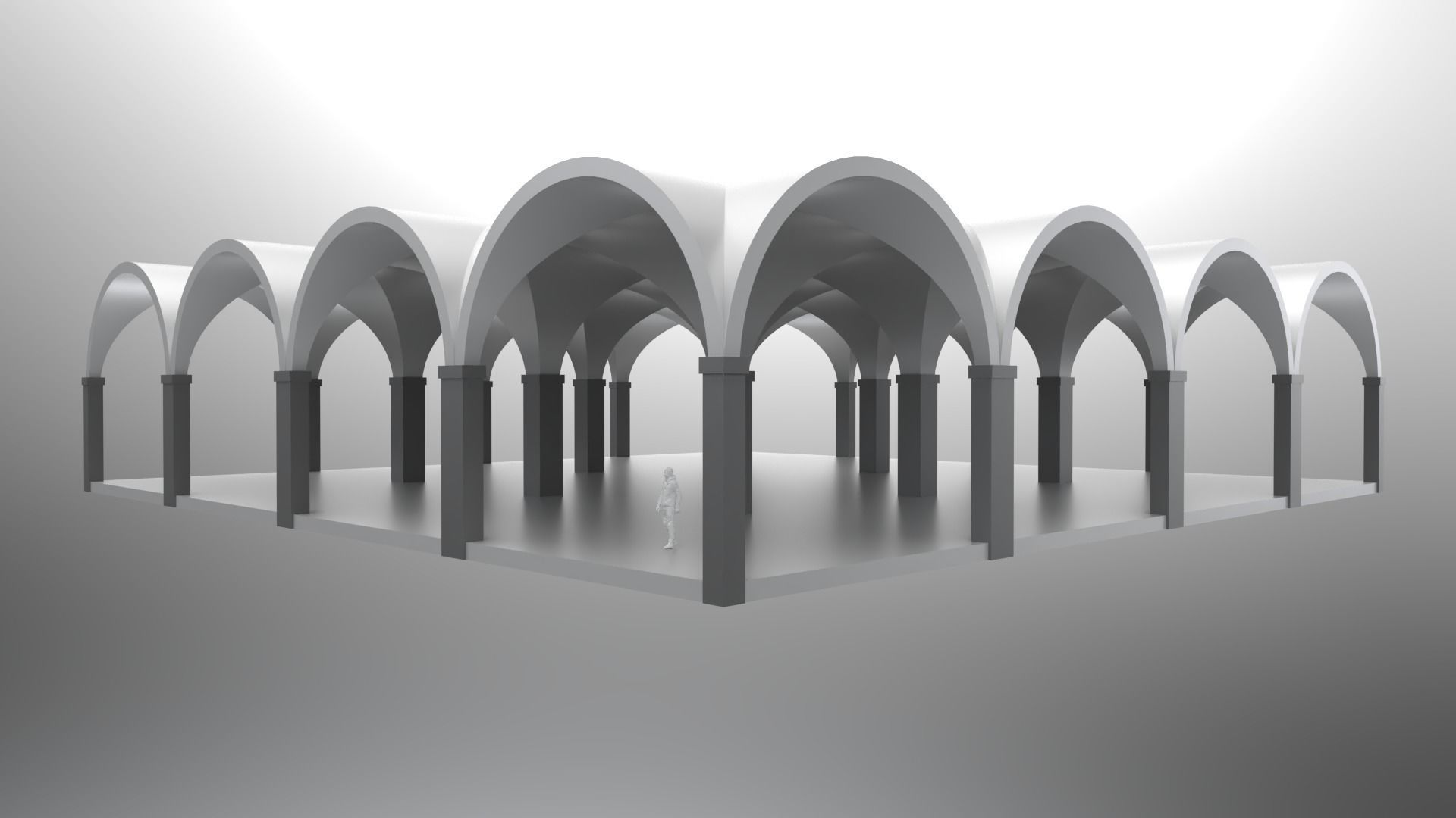 Arched Vault Structure Array Architecture Design 3D model | CGTrader