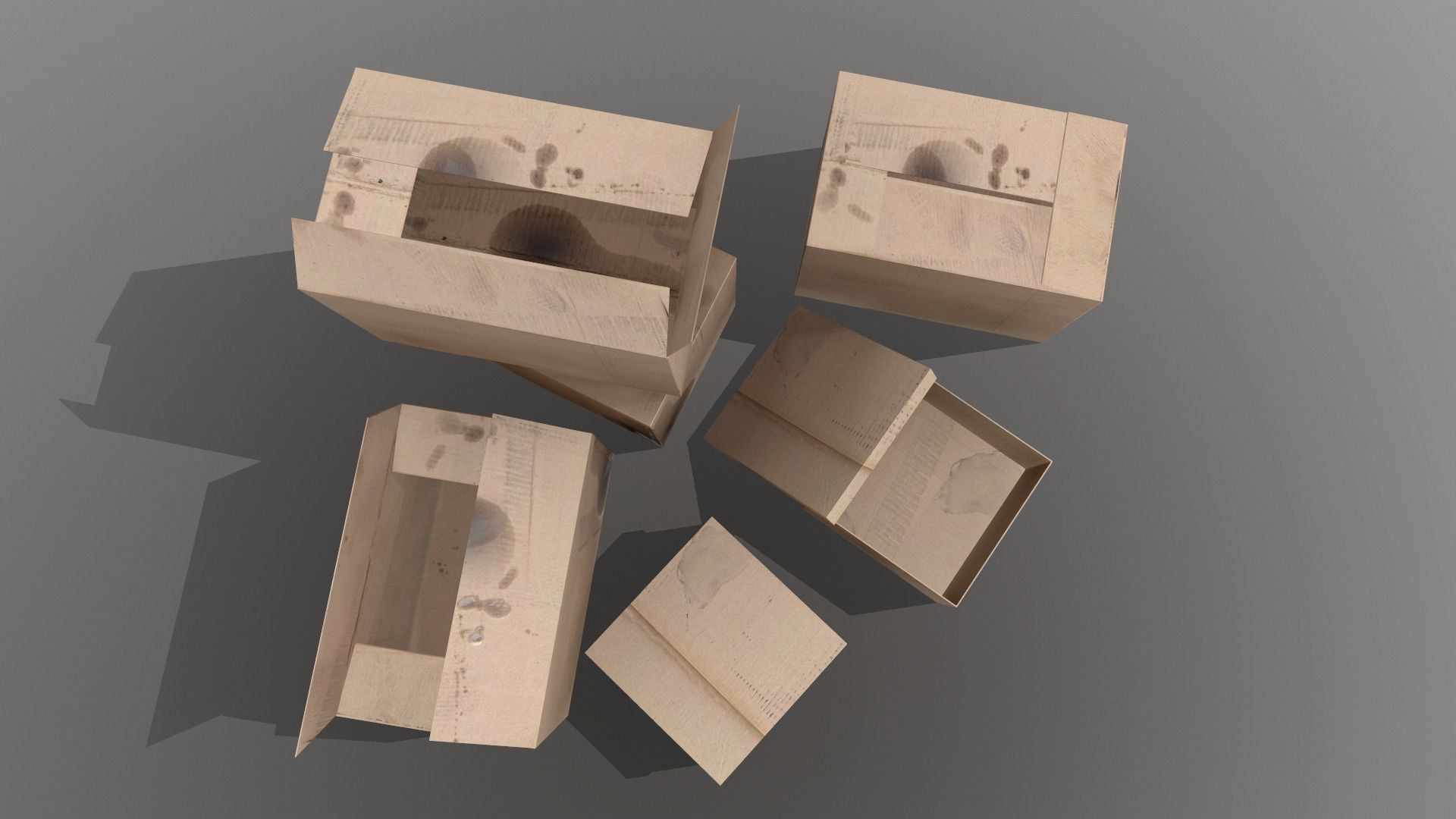 Cardboard boxes free VR / AR / low-poly 3D model | CGTrader