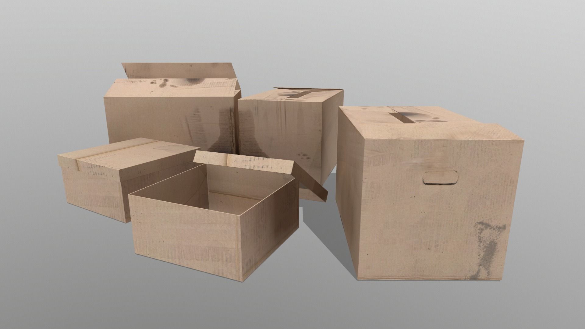Cardboard boxes free VR / AR / low-poly 3D model | CGTrader