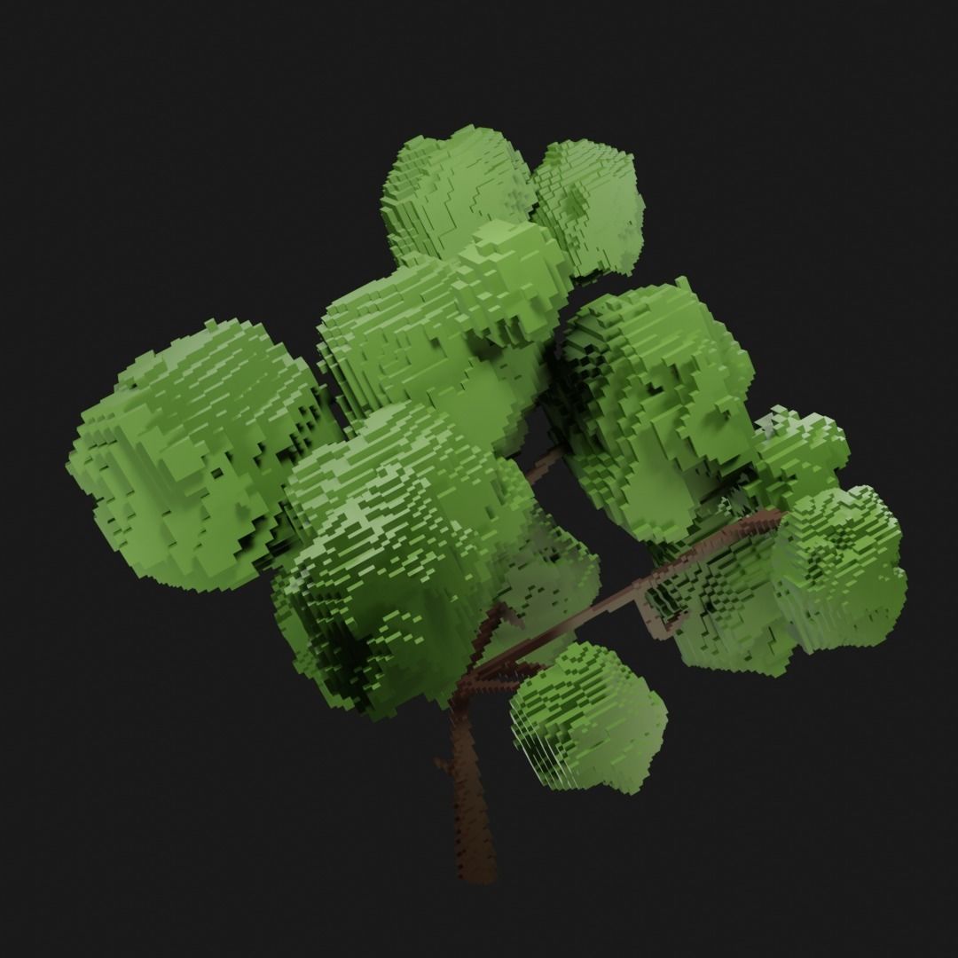 Voxel Trees Asset Low-poly free VR / AR / low-poly 3D model | CGTrader