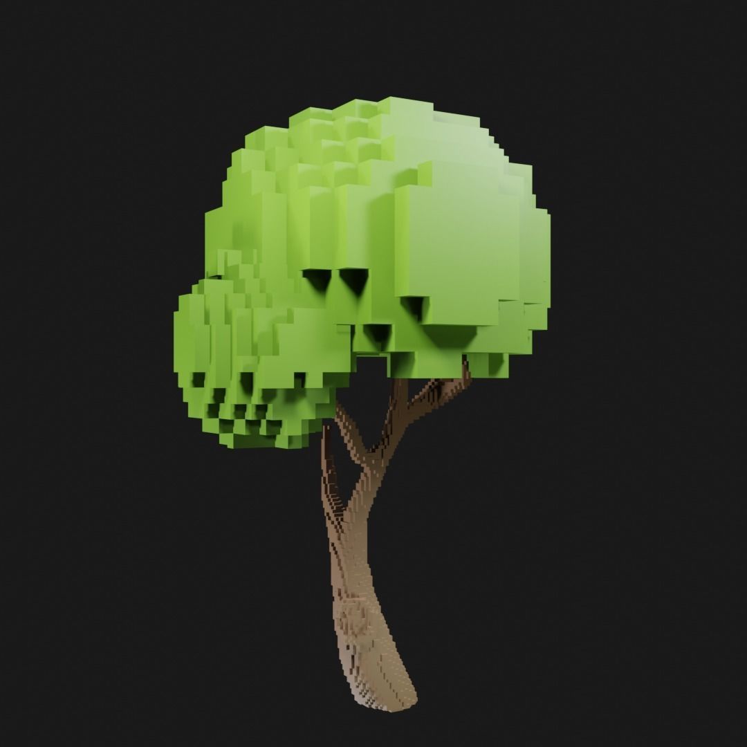 Voxel Trees Asset Low-poly free VR / AR / low-poly 3D model | CGTrader