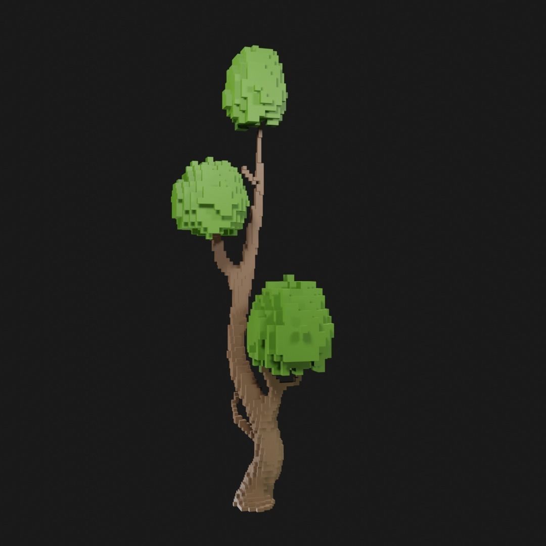 Voxel Trees Asset Low-poly free VR / AR / low-poly 3D model | CGTrader
