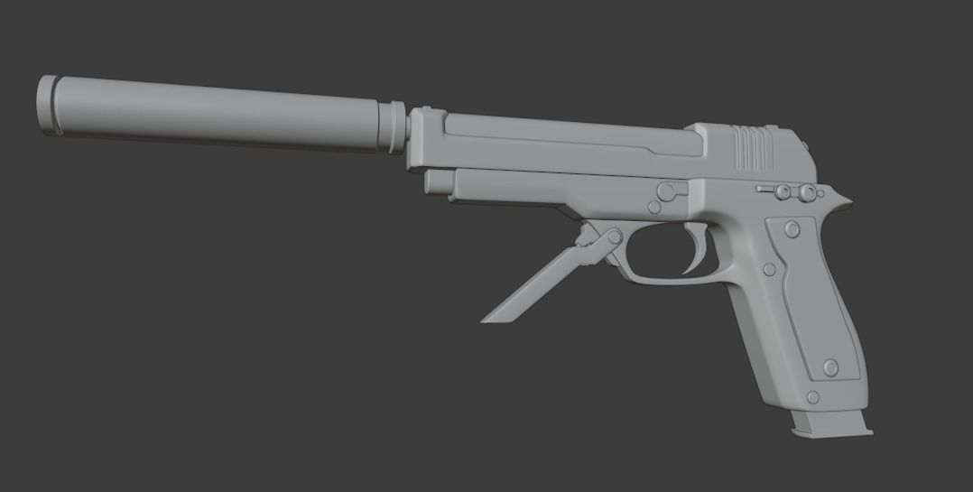 Beretta 93R Handgun free 3D model | CGTrader
