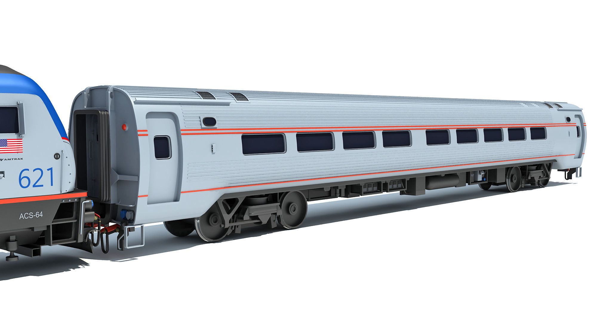 Amtrak Train 3D 3D model | CGTrader