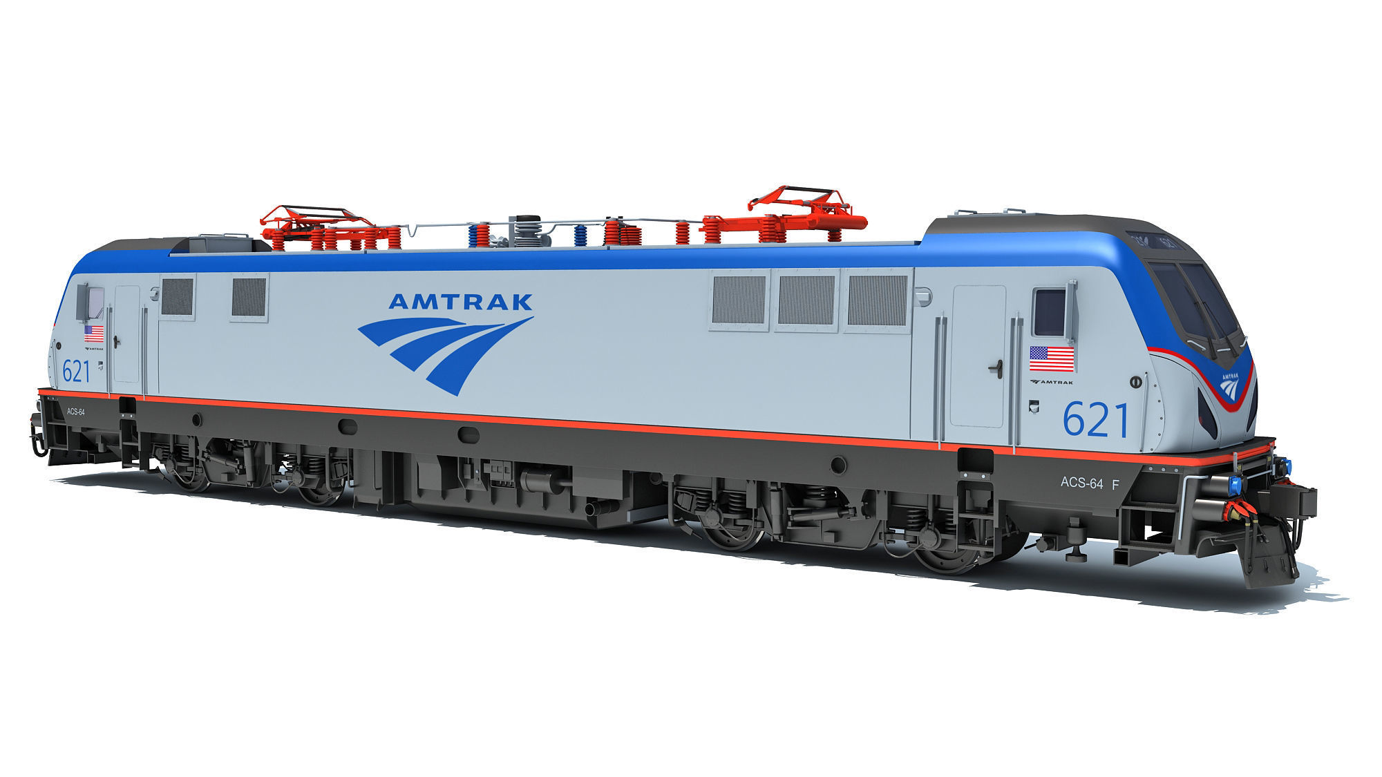 3D Amtrak Electric Locomotive 3D model | CGTrader