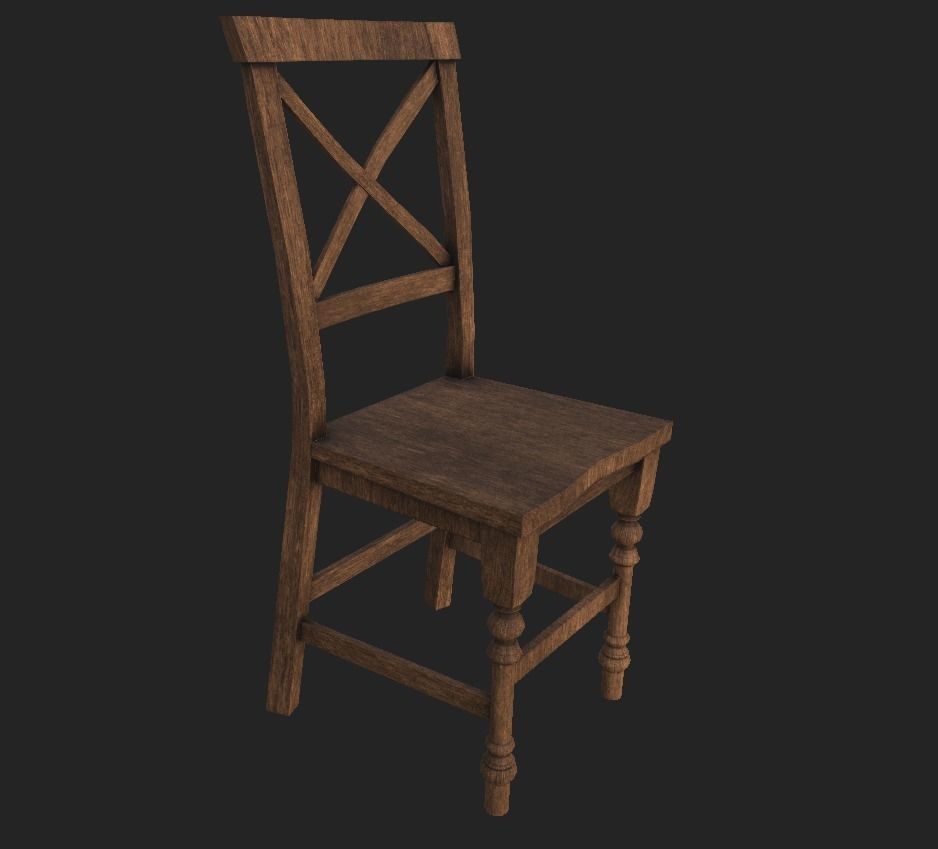 Chair low poly wooden free VR / AR / low-poly 3D model | CGTrader