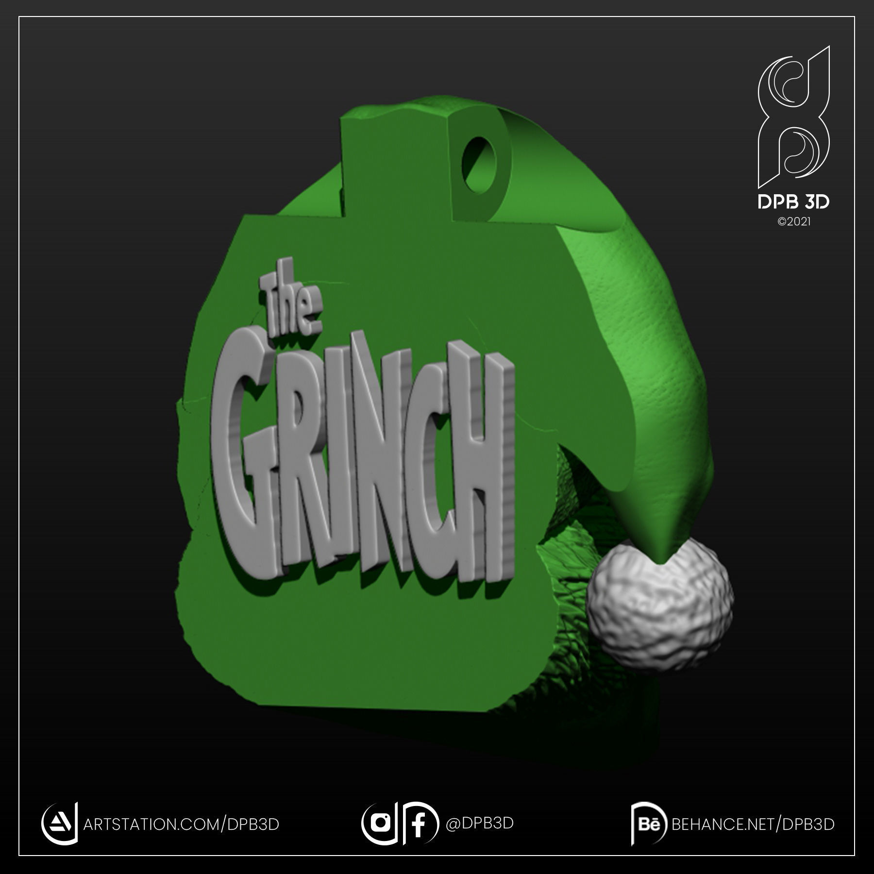 THE GRINCH KEYCHAIN 3D model 3D printable | CGTrader