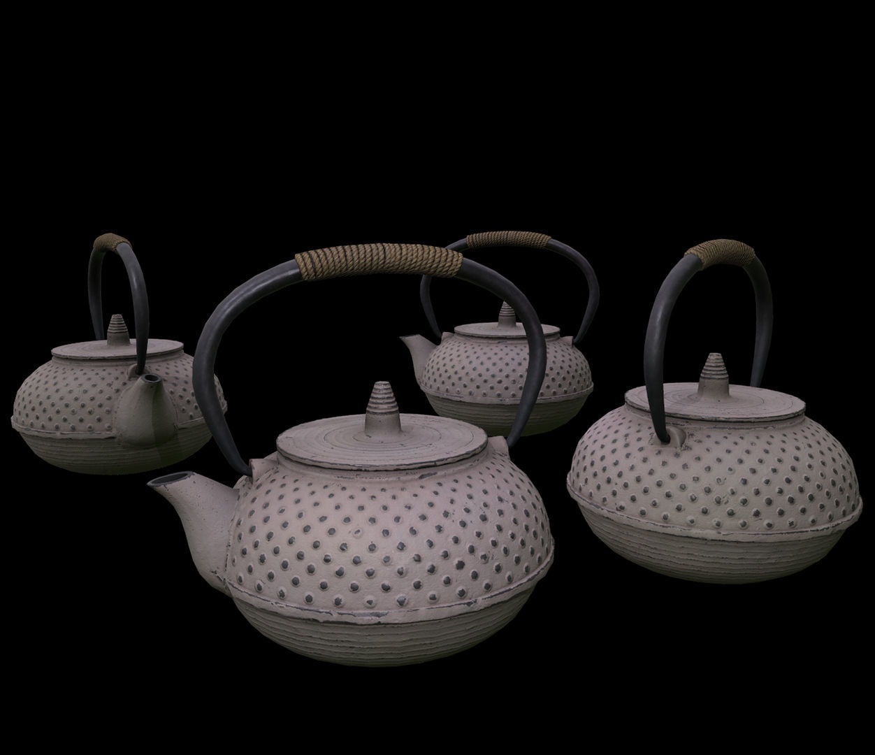 3D model Traditional Japanese teapot lowpoly model VR / AR / low-poly ...