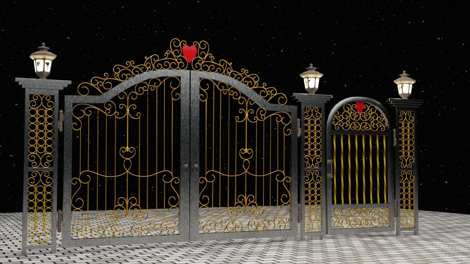 Gate Blender FBX Obj 3D model | CGTrader