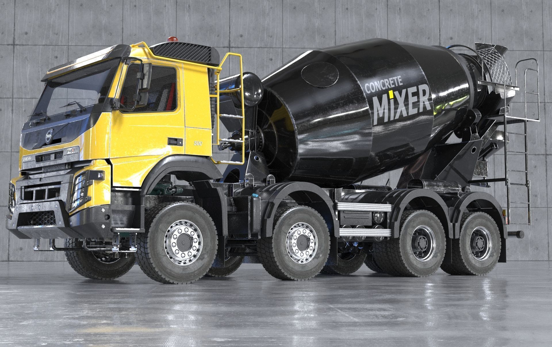 Volvo FMX truck Concrete Mixer - customized 3D model | CGTrader