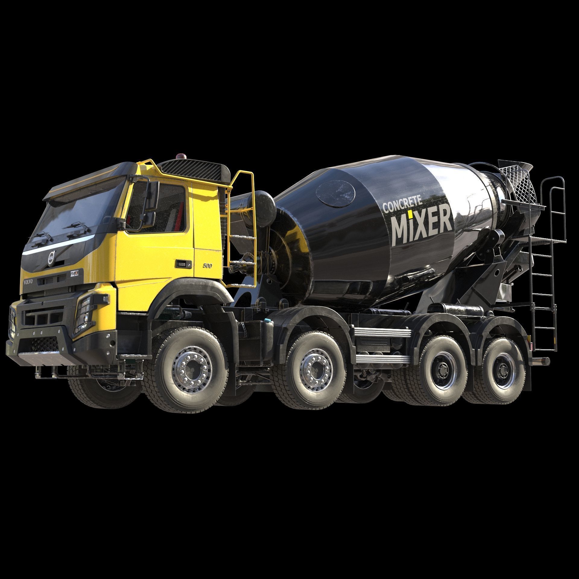 Volvo FMX truck Concrete Mixer - customized 3D model | CGTrader