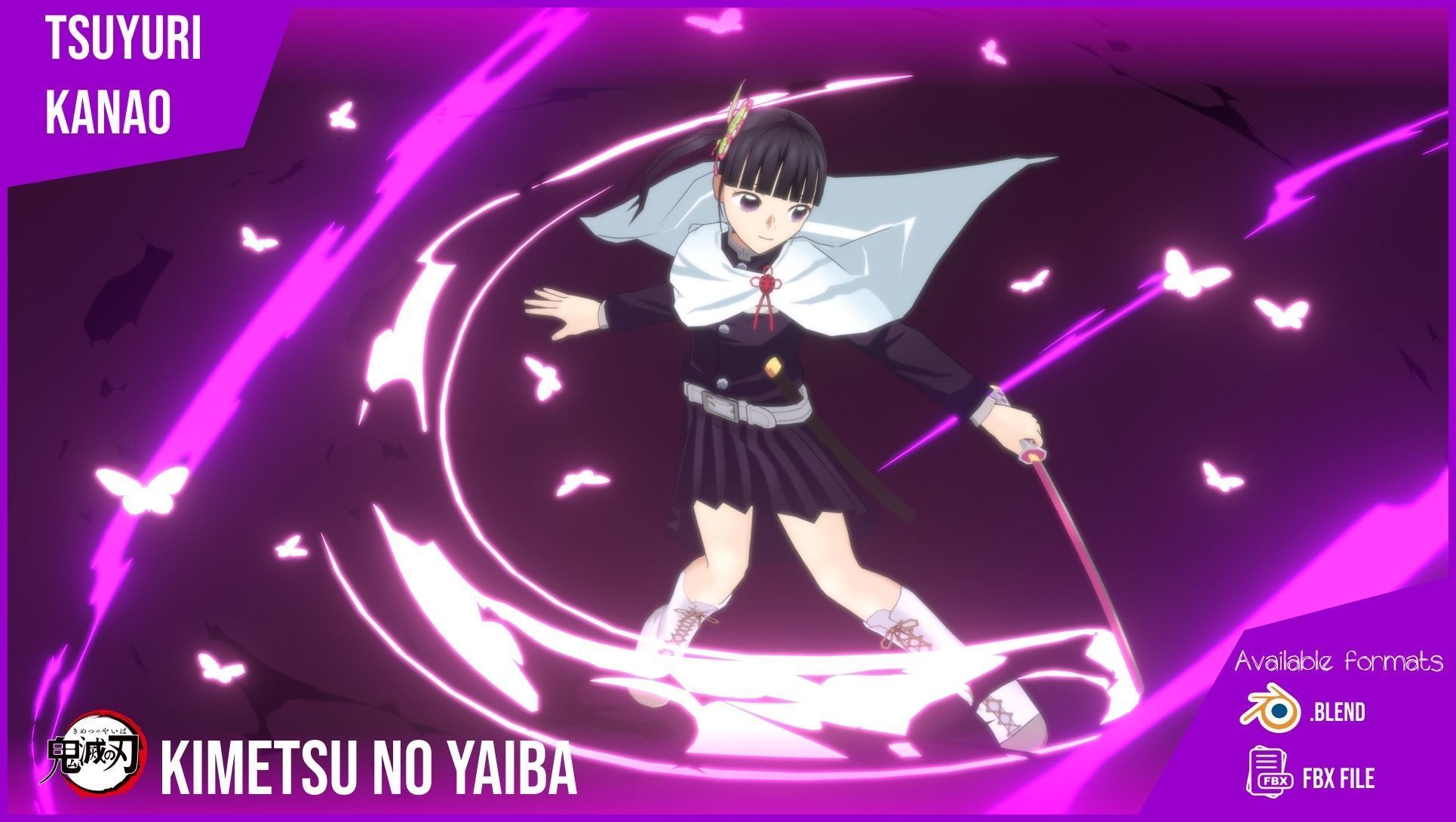 3D model Demon Slayer - Kanao VR / AR / low-poly | CGTrader