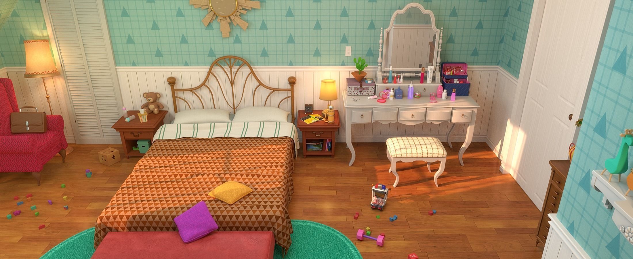Cartoon Room Interior Full Version 3D model | CGTrader