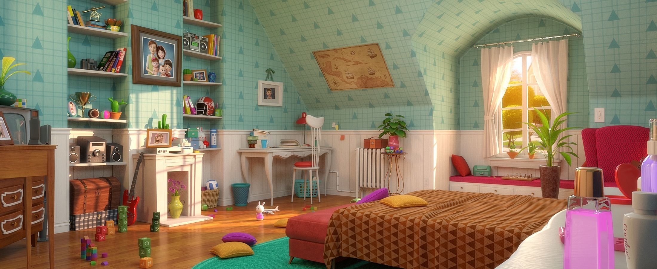 Cartoon Room Interior Full Version 3D model | CGTrader