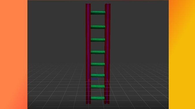Gaming ladder with real texture cartoon ladder 3D model | CGTrader