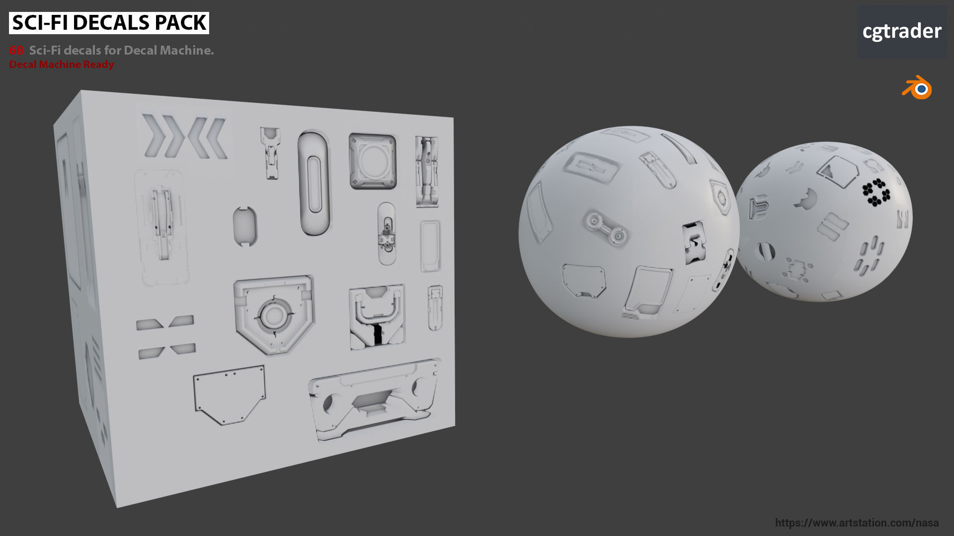 68 Sci-Fi Decals Pack Texture | CGTrader