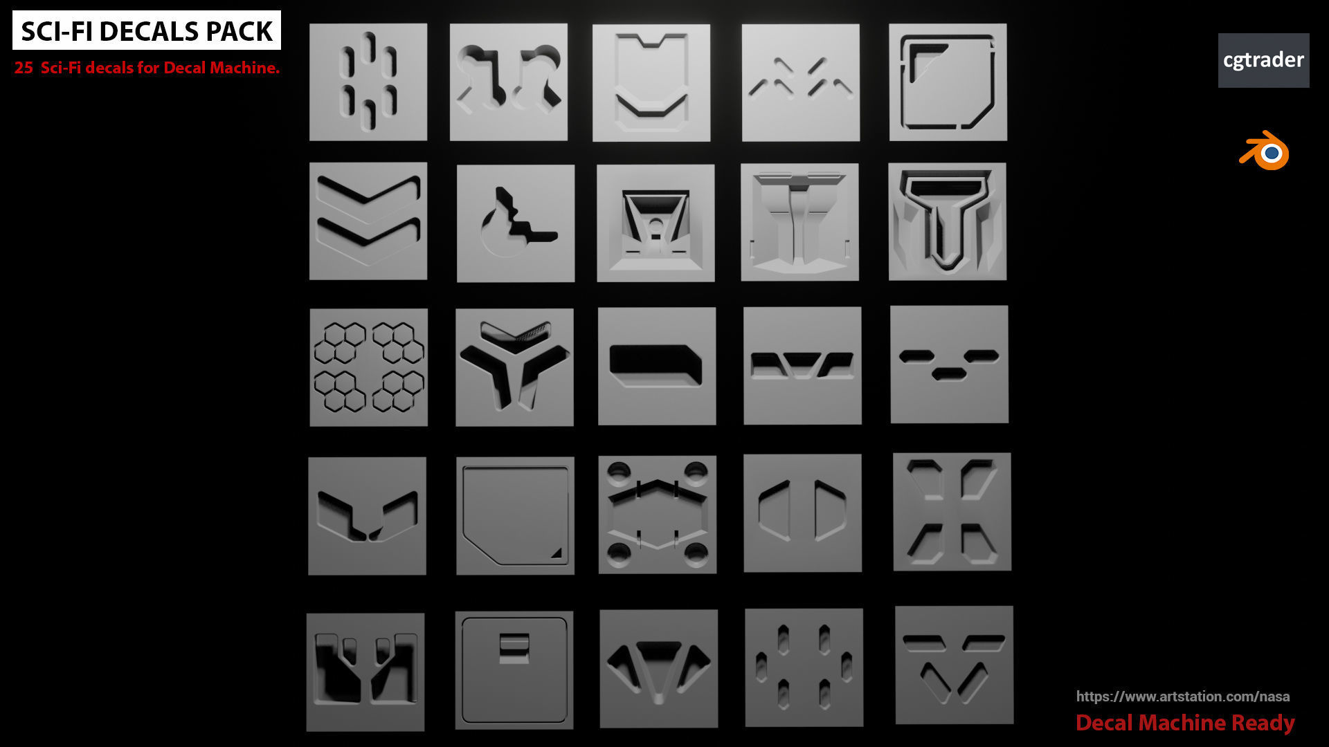25 Sci-Fi Decals Pack Vol 001 Texture | CGTrader