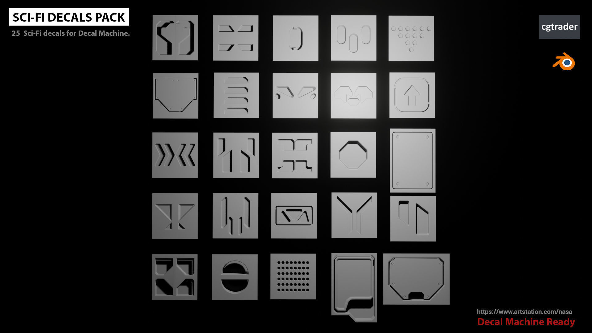 25 Sci-Fi Decals Pack Vol 002 Texture | CGTrader