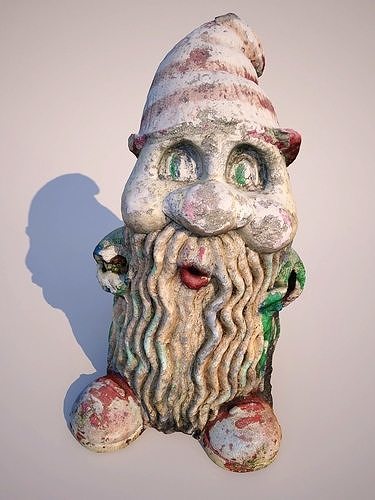 Garden Gnome Statue Low-poly Destroyed Cracked 3D model | CGTrader