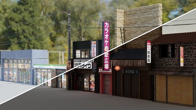 Japanese Stores - Pack Premium 3D model | CGTrader