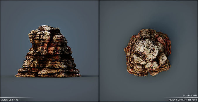 Alien Cliff free VR / AR / low-poly 3D model | CGTrader
