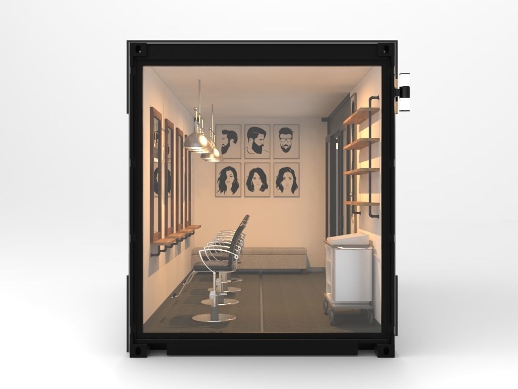 Barber Shop Container 3D model | CGTrader