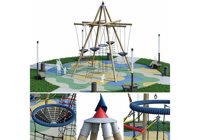 Children rope playground 3D model | CGTrader